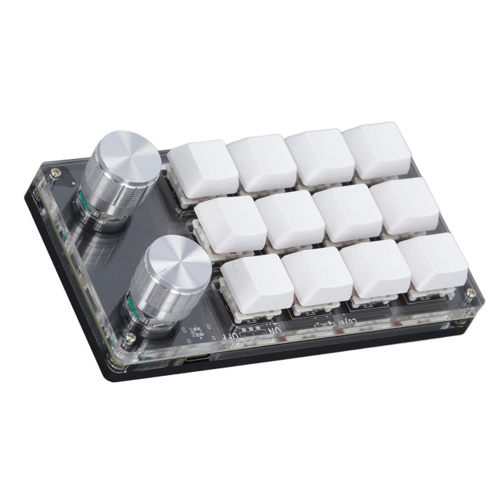 12 Key Knob Keyboard Programmable USB Red Switch Mechanical Keypad DC ...