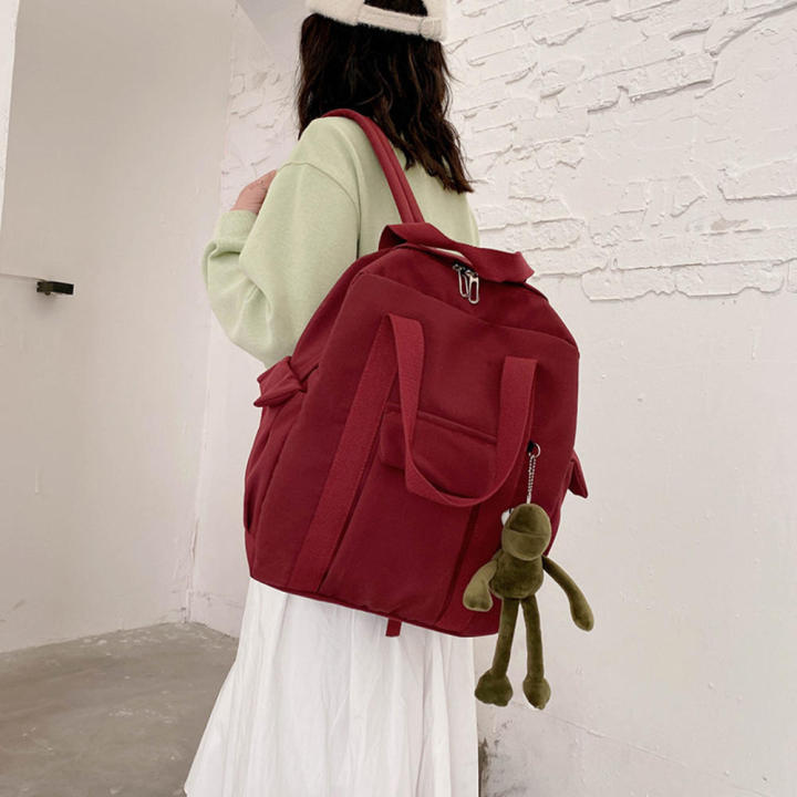 Solid Waterproof Backpack Retro Backpack Korean Style Backpack Harajuku ...