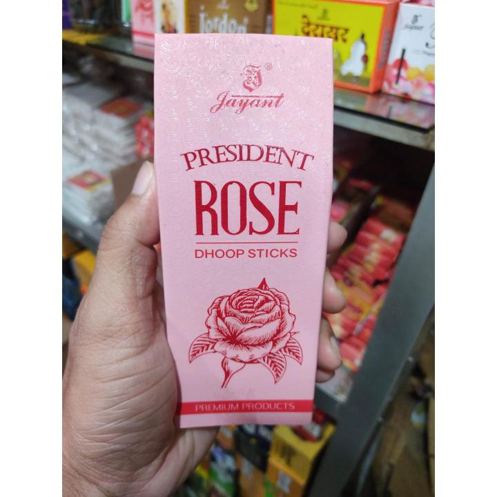 Jayant President Rose Premium Aromatic Dhoop Sticks Agarbatti | Daraz ...
