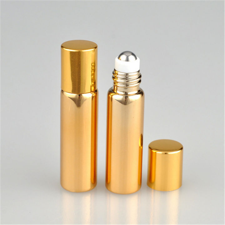 5ML Metal Roller Eye Cream Refillable Bottle Essential Oils Roll-on Glass Perfume Bottles ...