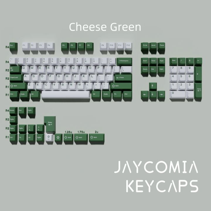 GMK Cheese Green PBT Keycaps Cherry Profile 126 Keys Big Set ISO Layout ...