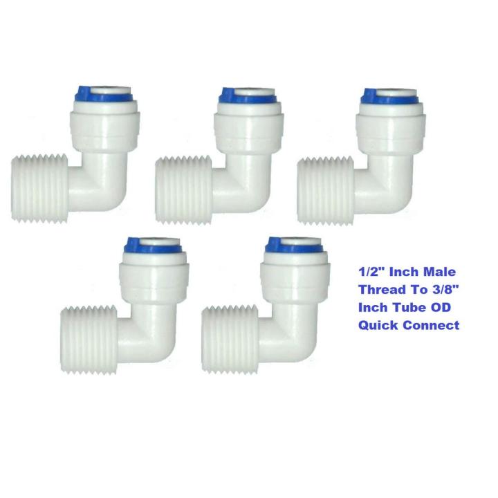 1/2 Inch Male Thread To 3/8 Inch Tube OD Quick Connect ( Elbow ) Water ...