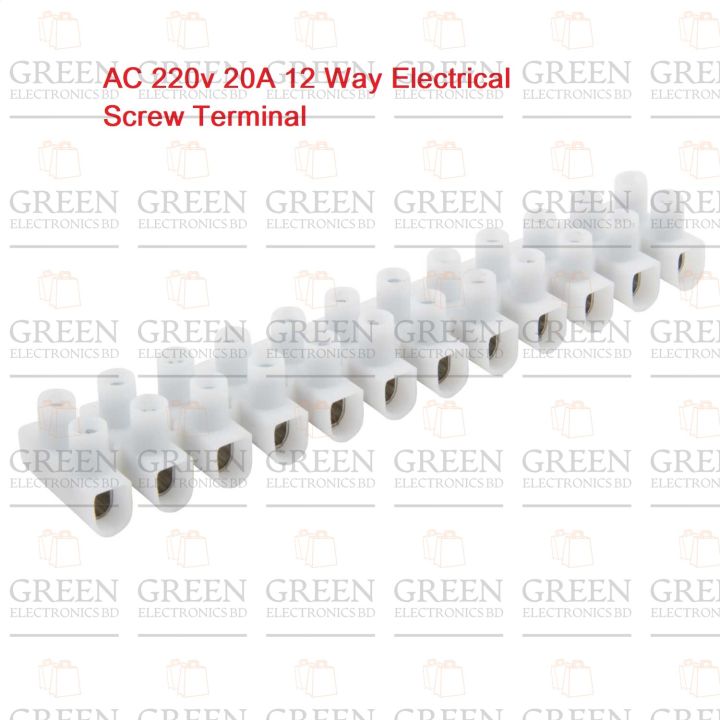 Heavy Duty AC 220v 20A 12 Way Electrical Screw Terminal Connector PVC ...