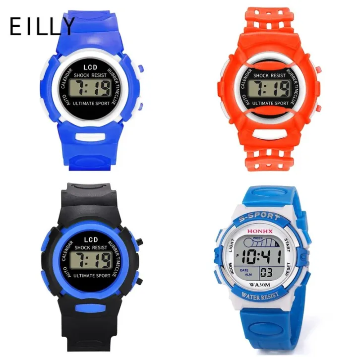 Bright Color Child Digital Watch Mini Round Digital Dial Watches Daily ...
