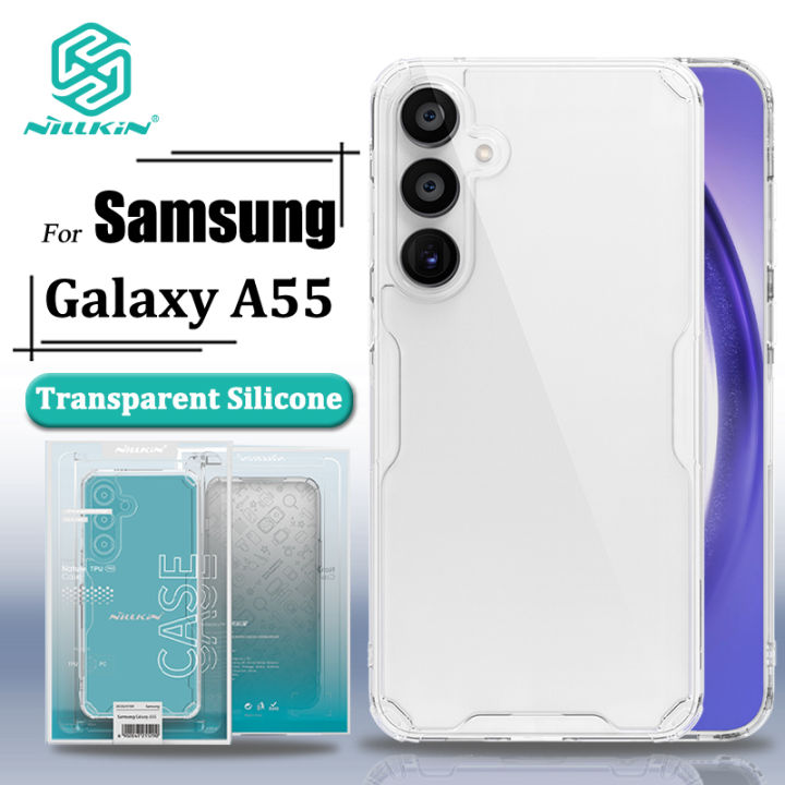 Nillkin Luxury Soft Silicone Case for Samsung Galaxy A55 Phone Cases Transparent TPU + PC ...