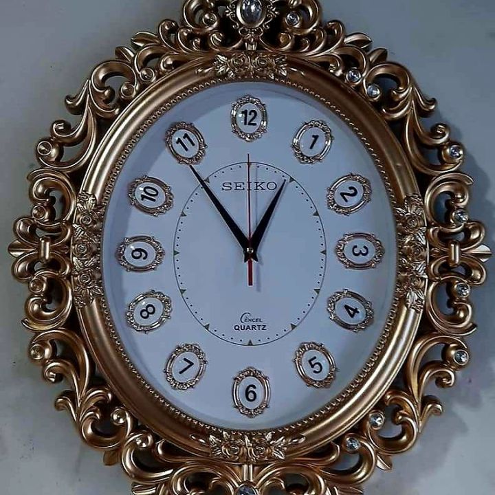 STYLISH RICH DESIGEND STANDARD BIG SIZE GOLDEN WALL CLOCK | Daraz.com.bd