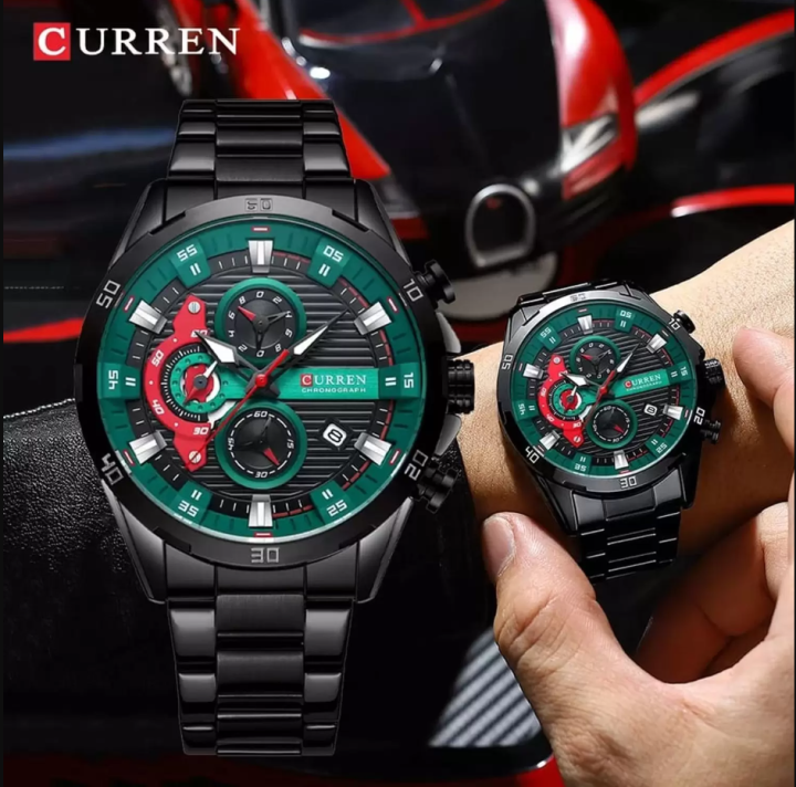 CURREN 8402 Wristwatch Stainless Steel Chonograph Watch for Male ...