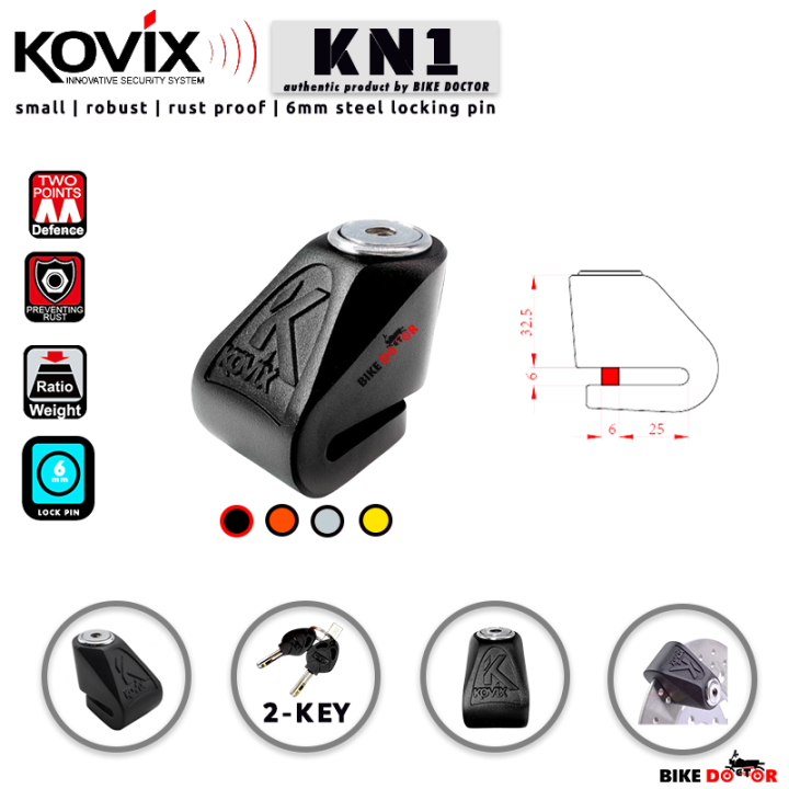 KOVIX KN1 Acid Proof 6mm Disc Look with 2 Key- Random Color Selection ...