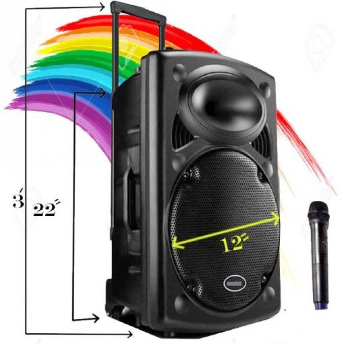 Karaoke 12 Inch Trolley Speakers Home and Outdoor Portable Bluetooth speaker Big Volume Stereo ...