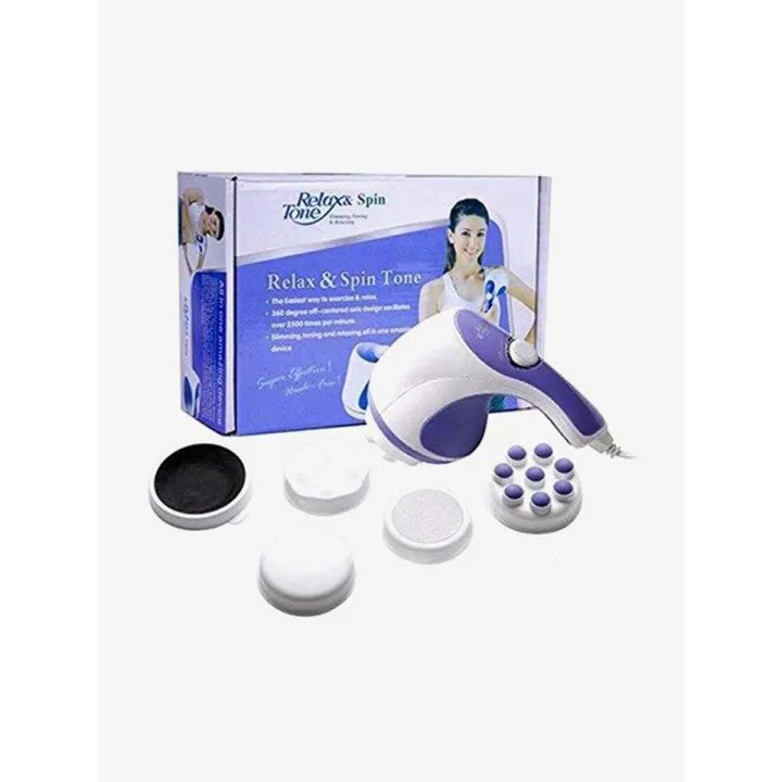 Relax Tone Spin Body Massager With 5 Head Slimming Lose Weight Burn Fat ...