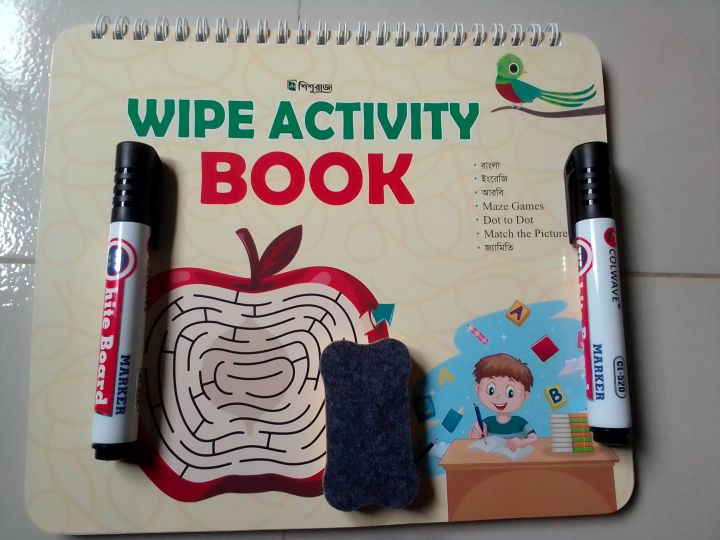 Kids Wipe Clean Activity Book for Learning, Reading and Writing Both in ...