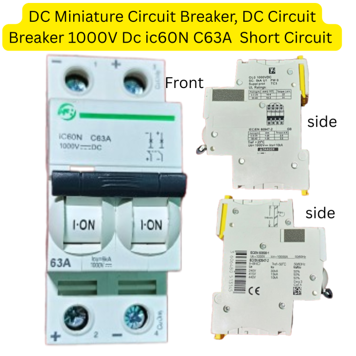 DC Miniature Circuit Breaker 1000V DC 60N C63A | Short Circuit ...