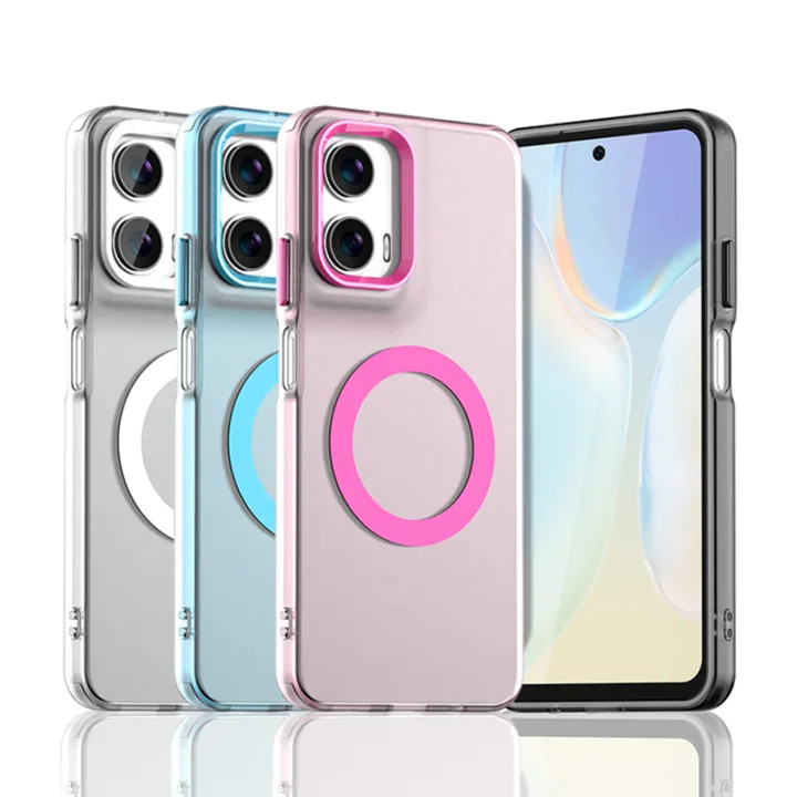 For Moto Edge 50 Neo Case Matte Skin Feeling Clear Magnetic Cases for ...