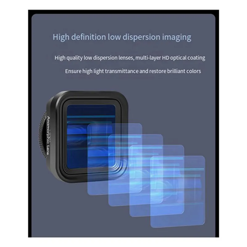 1.55X Mobile Movie Lens Mobile Phone Widescreen Anamorphic Lens Black ...