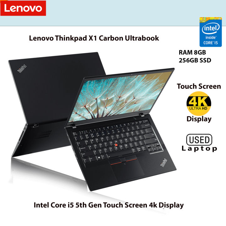 Lenovo Thinkpad X1 Carbon Touch Screen 4k Display (Core i5 5Th Gen/8GB ...