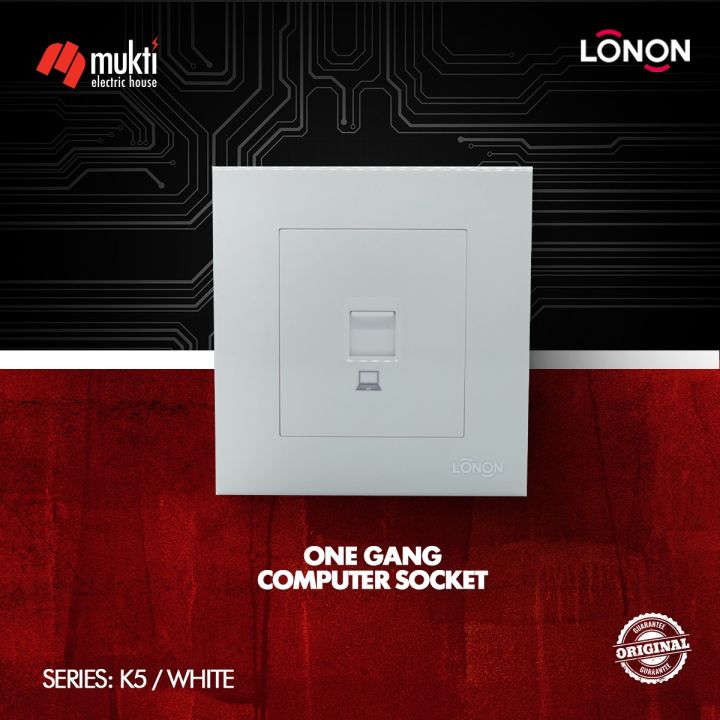 LONON K5 Series Data Internet CAT-6 White Socket Network Jack Plug ...