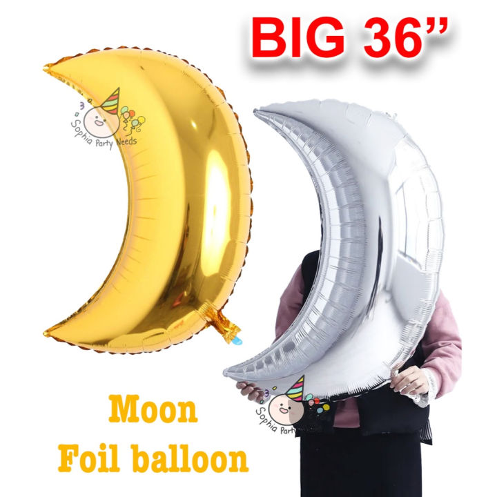 Moon Shape Balloon Big Size Jumbo Foil Helium Balloons Celebrations for ...
