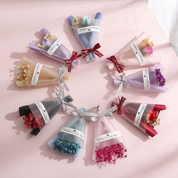Elegant Dry Flower Mini Bouquet in Assorted Colors for Gift (10-12cm ...