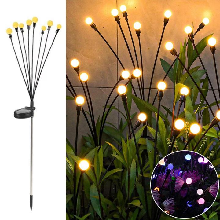 (New)olar LED Firefly Lamp Garden Outdoor Decoration Light Waterproof ...