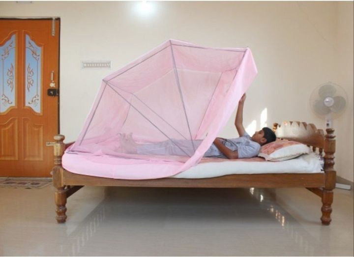 Portable Polyester Mosquito Net with Stand for Single Bed, High-Quality ...