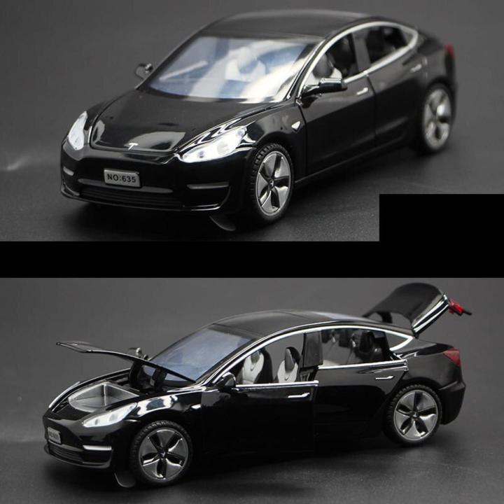 【3C VictoryEagle】NYT 1/32 Tesla Model Car Light Sound Effect Pull Back ...