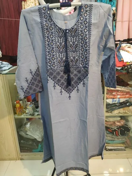 Cotton fabric long/New exclusive designed Gown 1piece kameej | Daraz.com.bd