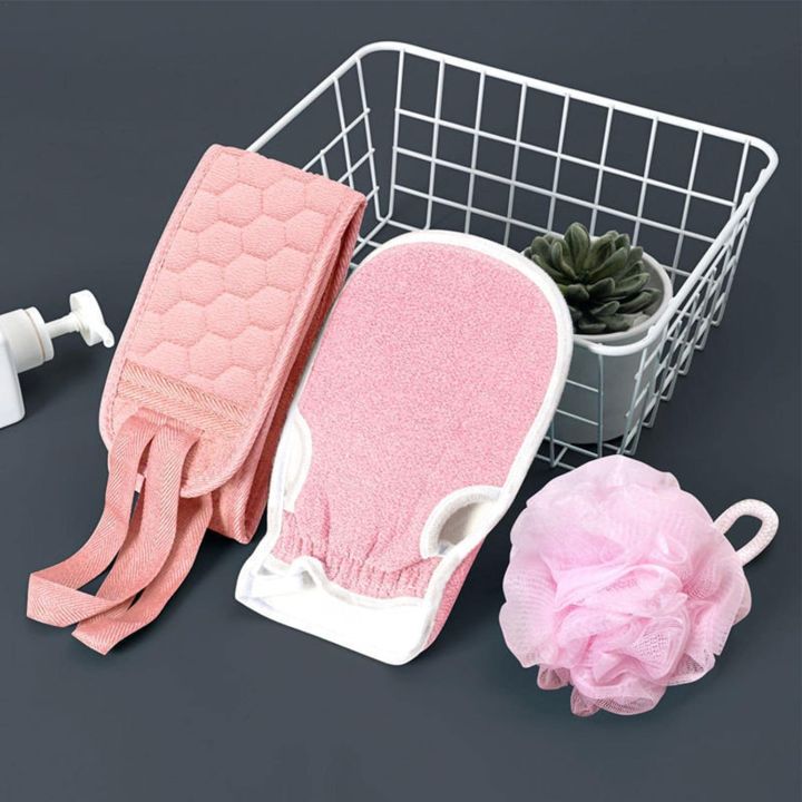 Exfoliating Back Scrubber Set 3 Pieces Set Back Scrubber Shower Gloves ...