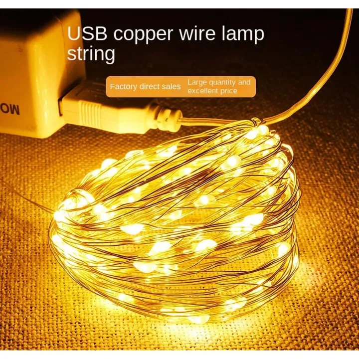 USB copper line light LED copper wire light string 2M20 lamp household ...