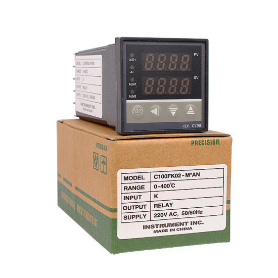 Digital PID Temperature Controller Dual LED Display with K Type Thermocouple Relay Output REX ...