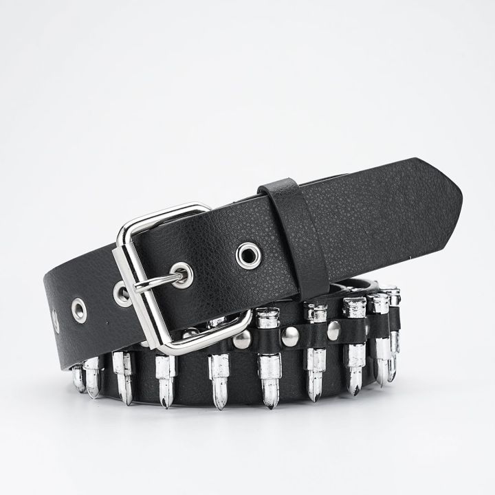 Bullet Studded Belt Punk Rock Gothic Grunge Stylish with Metal Buckle ...