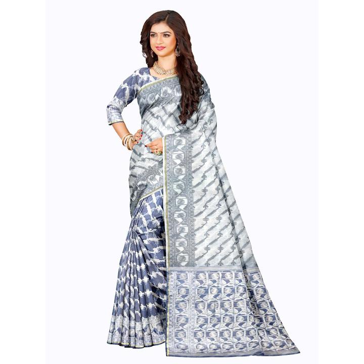 Tangail Tat Multi Colour Moslin Jamdani Saree for Women | Daraz.com.bd