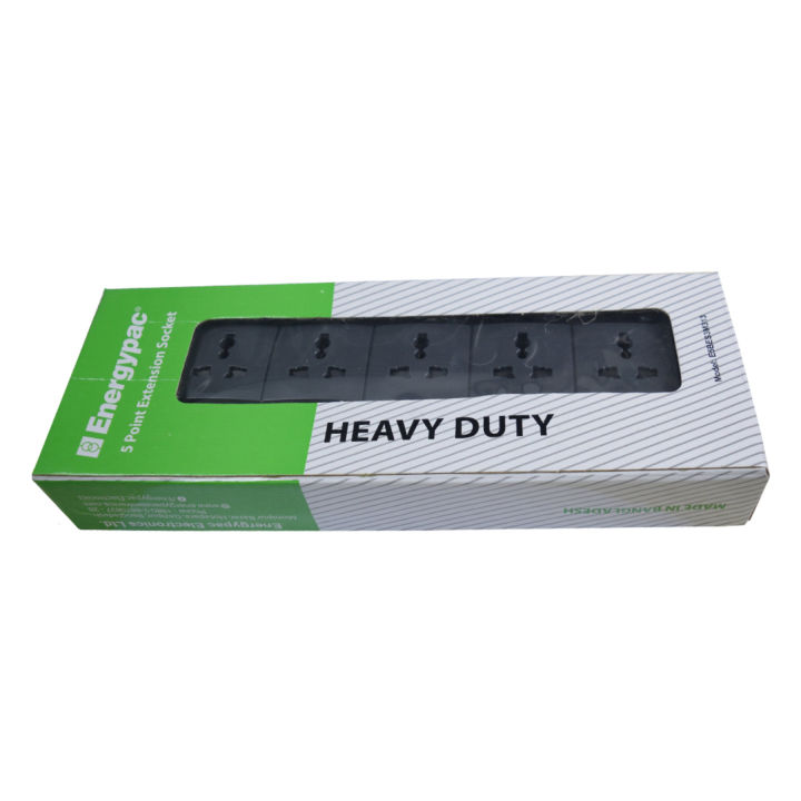 ENERGYPAC 13A 5 Point Multi with Earthing Extension Socket 2.25 Meter 3 ...