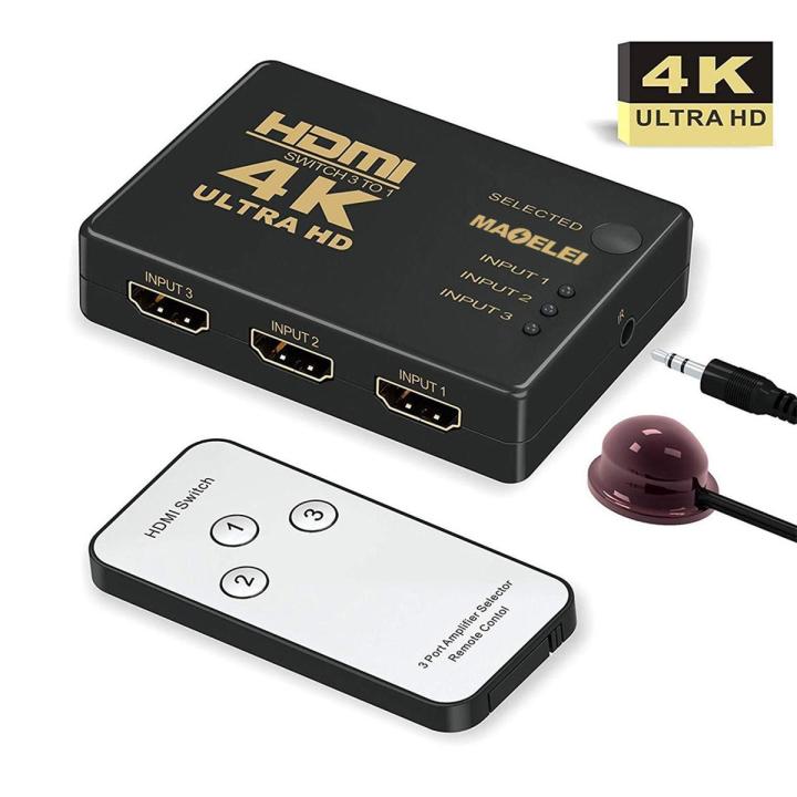 HDMI Splitter 3 Port HDMI Switch 3x1 3 in 1 out 3d 4K HDMI Switch ...