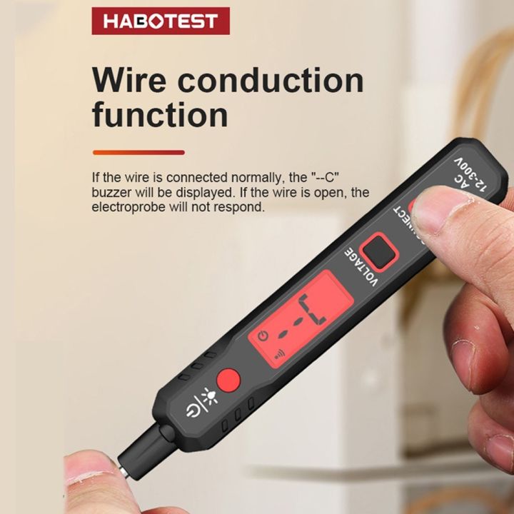 HABOTEST HT89 Voltage Tester AC 12~300V Contact Voltage Detector for ...