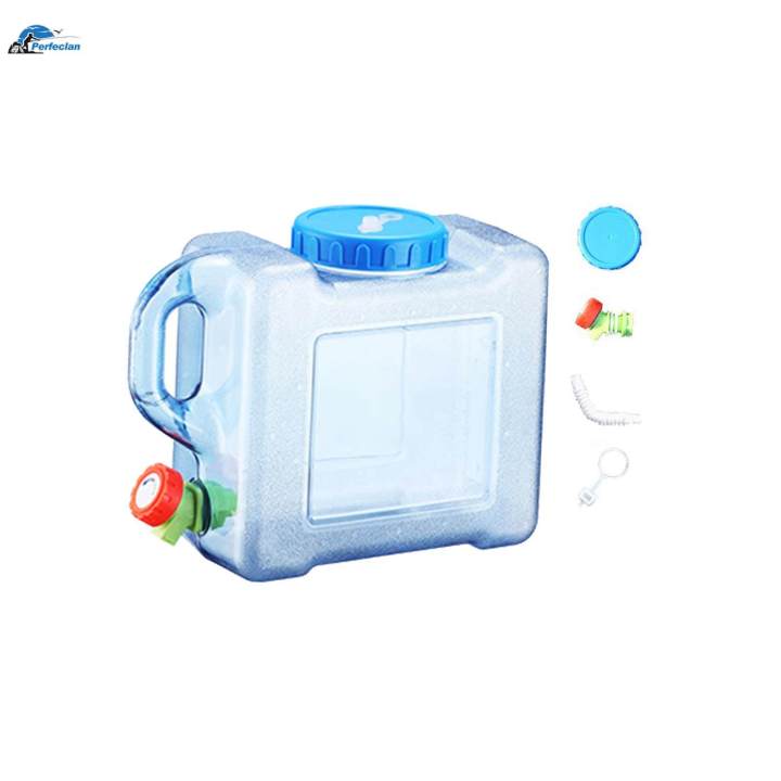 Portable Water Container with Faucet Water Bucket Transparent Saving 5 ...