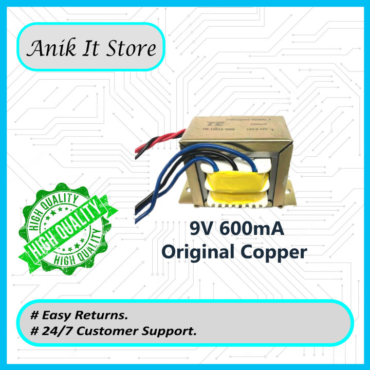 Power Transformer 9V-0-9V 600mA Pure Copper | Daraz.com.bd