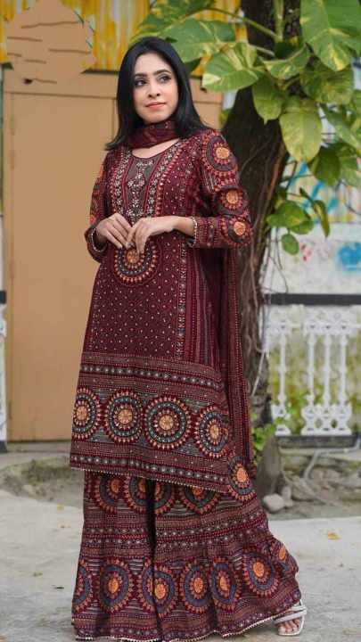 Garara New Women Dress 3pcs Casual Dress Spring Summer Multicolor ...