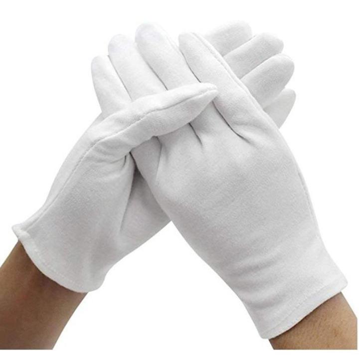 Knitted Cotton Hand Gloves Color-White (5 Pair) - Gloves | Daraz.com.bd