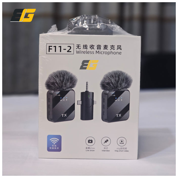 F11-2 Collar Wireless Microphone iPhone/Android & Type C Supported 99% Noise Cancellation ...