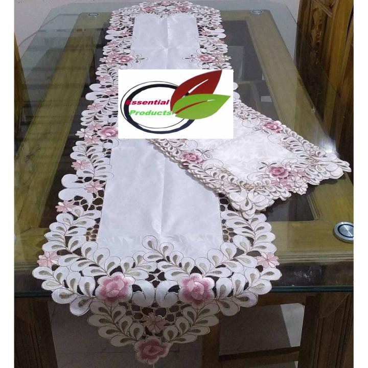 Cut Work Dining Table Runner With 6 Pcs Mat | Daraz.com.bd