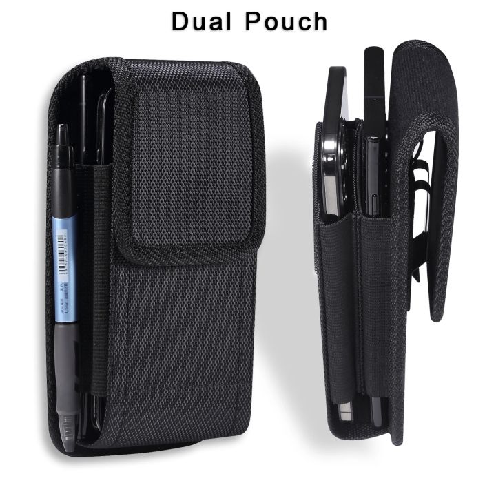 Nylon Waterproof Dual Pouch 2 Phone Belt Clip Case Holder For Xiaomi ...