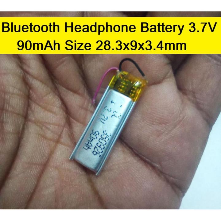 90mAh BLUETOOTH Headphone Battery 3.7V 90mAh Size 28.3x9x3.4mm Lithium ...