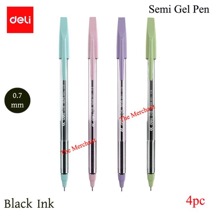 Deli Q8-C Semi Gel Pen - 0.7mm - Black Ink - 4pc | Daraz.com.bd