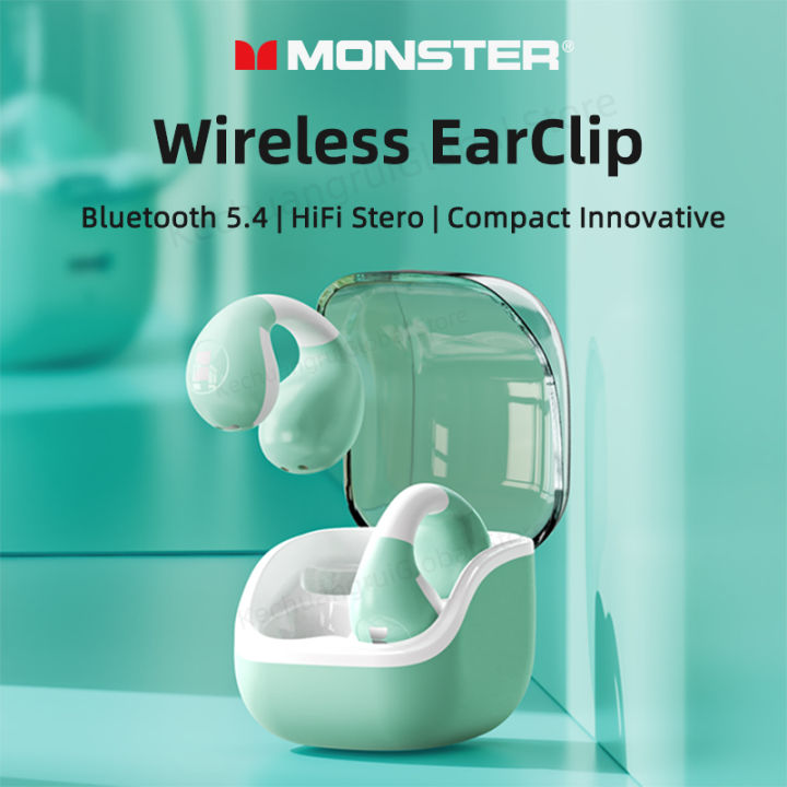 Monster XKT29 Wireless Bluetooth 5.4 Earphones Sports Earclip Stereo ...
