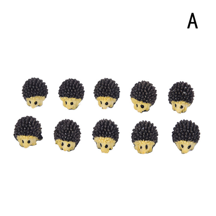 【Yibei Fairy Tale Toy City】10Pcs/set Artificial Mini Hedgehog With Red ...