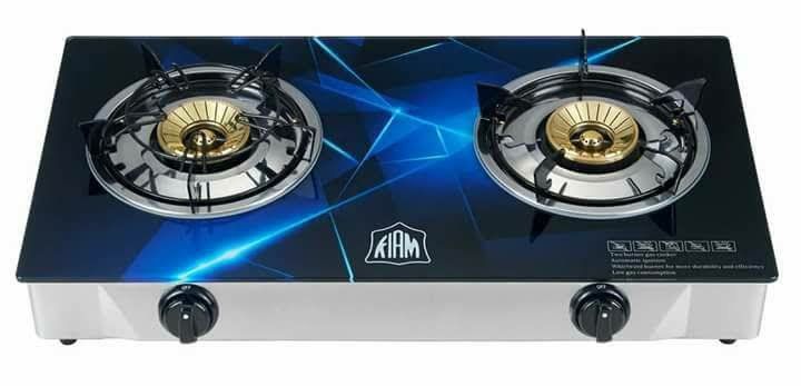 Kiam Gas Stove With Glass-Double Barner-G-42 lpg | Daraz.com.bd