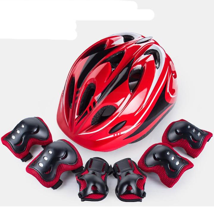 7Pcs/set Kids Boy Girl Safety Helmet Knee Elbow Pad Sets Children ...