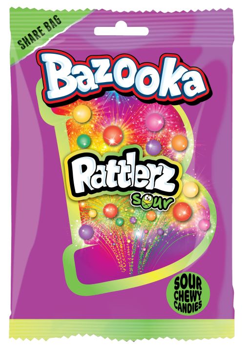 Bazooka Rattlerz Sours Fruity Chewy Sweets, 120 g candy assortment ...