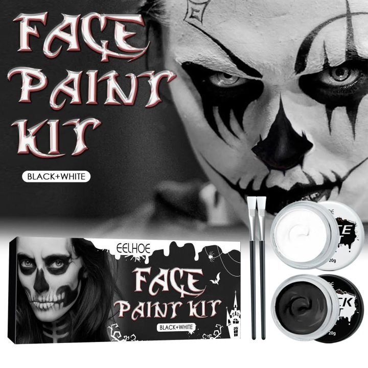 Halloween Face Paint Black And White Face Body Painting Kit Highly ...