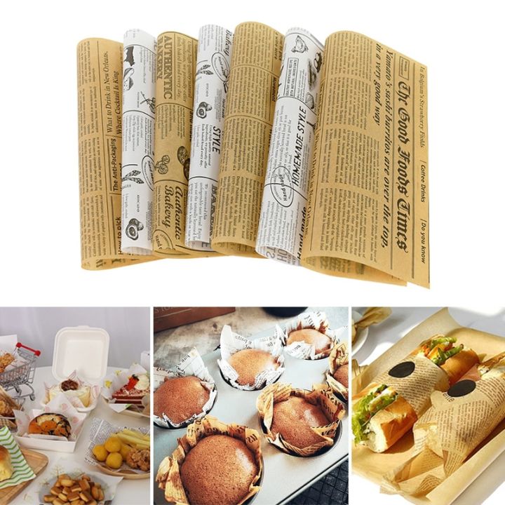 50pcs Food Grade Grease Paper Bread Sandwich Fries Baking Sheets ...